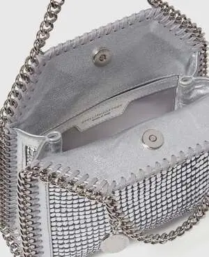 Stella McCartney Falabella Chainmail Tiny Tote Bag - Silver