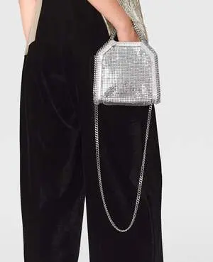 Stella McCartney Falabella Chainmail Tiny Tote Bag - Silver