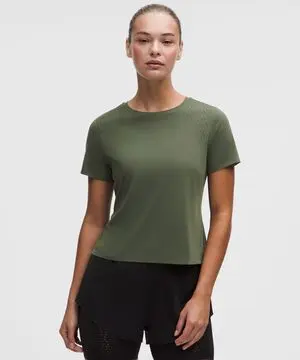 Lululemon Perforated Running Short-sleeve Shirt - Sassy Sage
