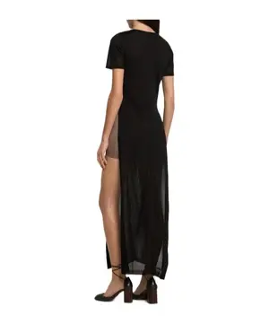 LEMAIRE Shiny Viscose Column Dress W/ Slits