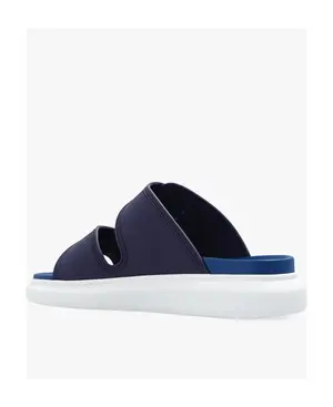 Alexander McQueen Logo-engraved Double-strap Sandals - Blue