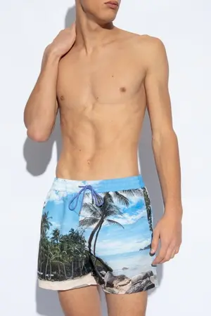 Paul Smith Paradise-print Swimming Shorts - Blue