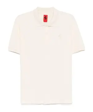 FERRARI Piqué Polo Shirt - Light Beige