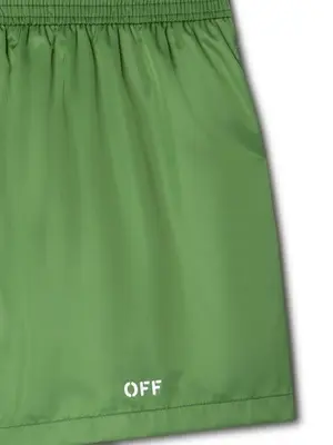 Off-White Logo Printed High Waist Swim Shorts