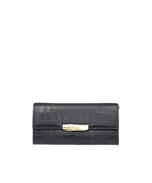 Bally Crocodile-effect Leather Shoulder Bag - Black