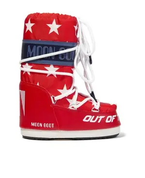 Moon Boot Icon Retrobiker Lace-up Snow Boots - Red