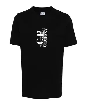 C.P. COMPANY Logo-print Cotton T-shirt - Black