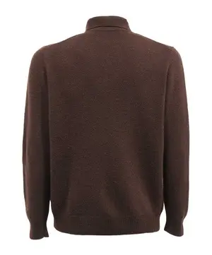 MOORER Long-sleeved Lapel Knit Sweater