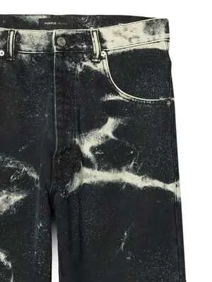 PURPLE BRAND P018 Marble Coated Wide-leg Jeans