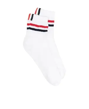 Thom Browne Striped Rib-knit Socks - White
