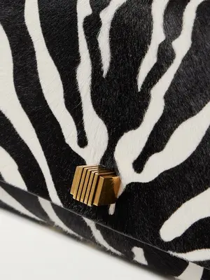 Khaite Audrey Print Clutch Bag - Zebra