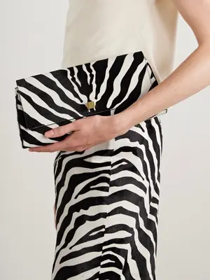 Khaite Audrey Print Clutch Bag - Zebra
