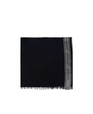 FERRAGAMO Color Blocked Scarf - Black