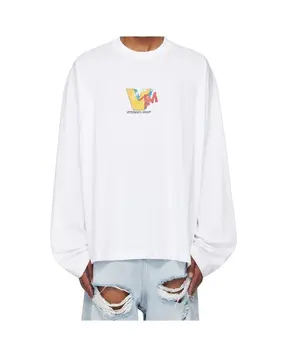 Vetements Logo Printed Long Sleeved T-shirt