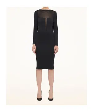 Wolford Sheer Panel Midi Dress