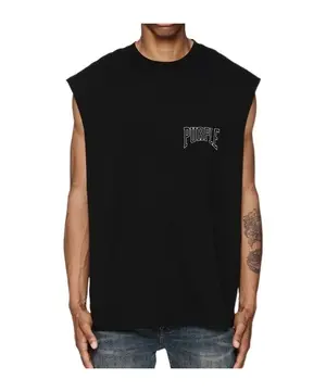 PURPLE BRAND Fight-print Cotton Tank Top