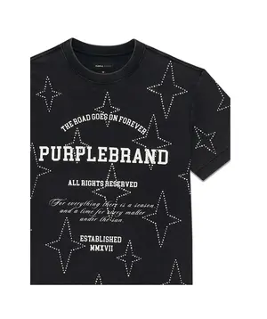 PURPLE BRAND Crystal-embellished Cotton T-shirt