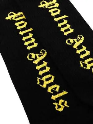 Palm Angels Logo Intarsia Crew Socks