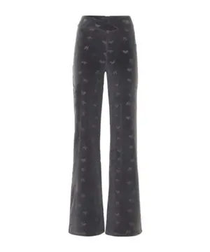 ROTATE BY BIRGER CHRISTENSEN Briella Velvet Logo Leggings - Black