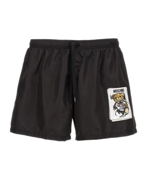 Moschino Teddy Printed Swim Shorts - Black