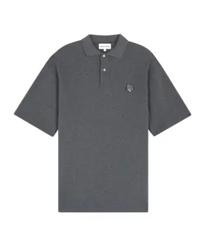 Maison Kitsuné Bold Fox Head Patch Oversized Polo Shirt - Gray