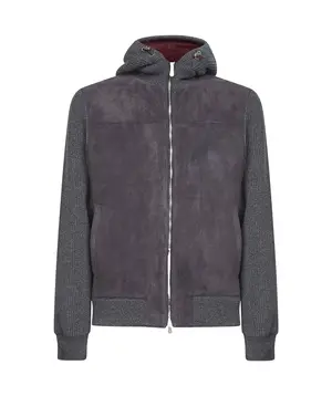 Brunello Cucinelli Zip-up Hooded Jacket - Black