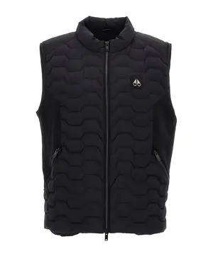 Moose Knuckles Granite Logo Plaque Vest - Black