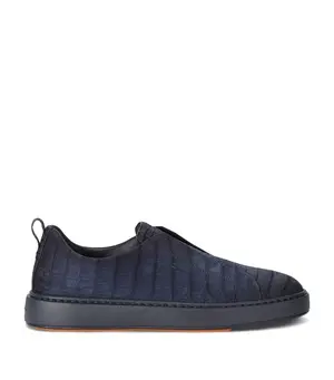Santoni Crocodile Leather Clean Icon Sneakers