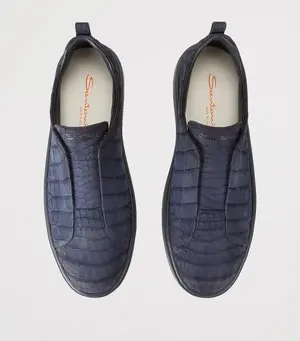 Santoni Crocodile Leather Clean Icon Sneakers