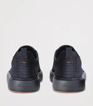 Santoni Crocodile Leather Clean Icon Sneakers