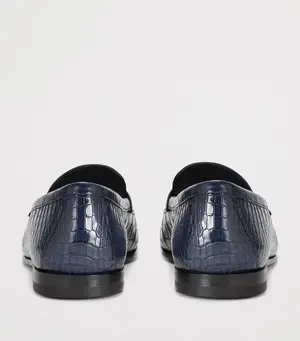 Santoni Crocodile Carlos Penny Loafers