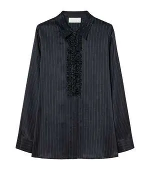 Marina Rinaldi Silk Pinstripe Shirt