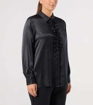 Marina Rinaldi Silk Pinstripe Shirt