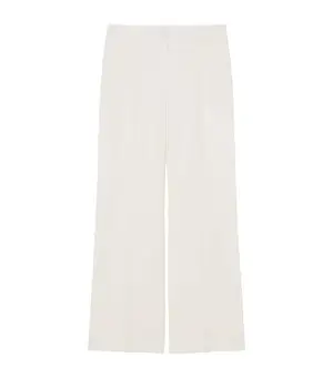 Marina Rinaldi Virgin Wool Wide-leg Trousers - Ivory