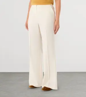 Marina Rinaldi Virgin Wool Wide-leg Trousers