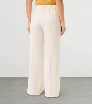 Marina Rinaldi Virgin Wool Wide-leg Trousers