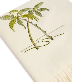 Loretta Caponi Wool Garden Of Eden Throw - Ivory