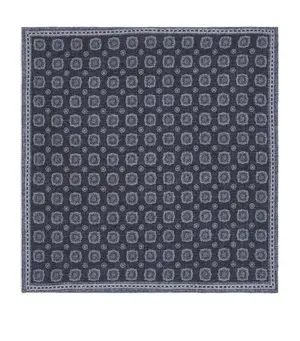 Eleventy Cotton-wool Pocket Square - Blue