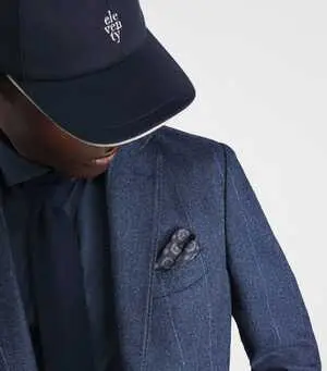Eleventy Cotton-wool Pocket Square