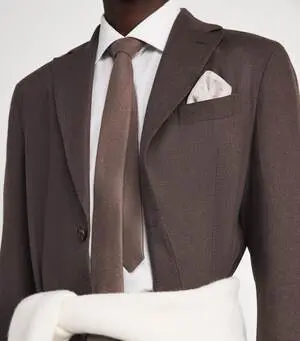 Eleventy Cotton-wool Pocket Square - Ivory