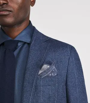 Eleventy Cotton-wool Pocket Square
