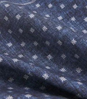 Eleventy Cotton-wool Pocket Square