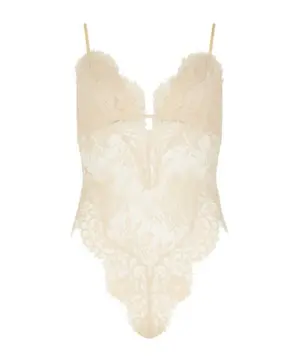 Zimmermann Illustration Semi-sheer Lace Bodysuit - Cream