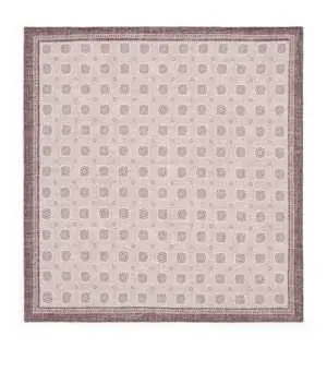 Eleventy Cotton-wool Geometric Pocket Square - Beige