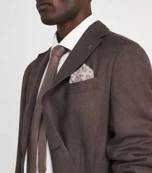 Eleventy Cotton-wool Geometric Pocket Square