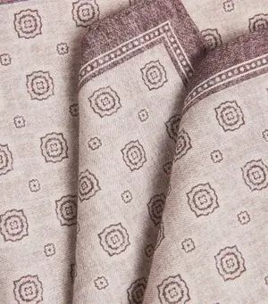 Eleventy Cotton-wool Geometric Pocket Square