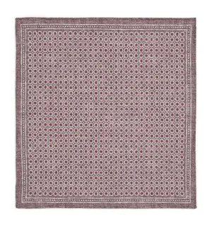 Eleventy Cotton-wool Geometric Pocket Square - Brown