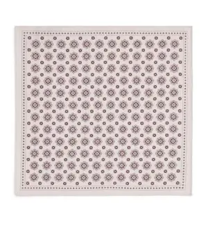 Eleventy Cotton-wool Geometric Pocket Square - Ivory