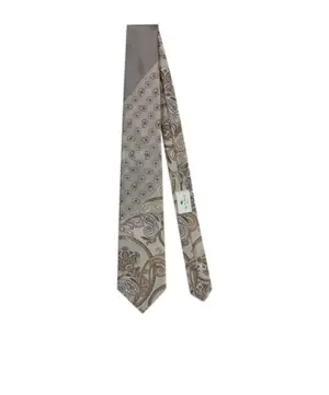 Etro Patchwork Pointed Tip Tie - Light Brown