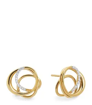 Monica Vinader Yellow And Diamond Nura Wrap Stud Earrings
